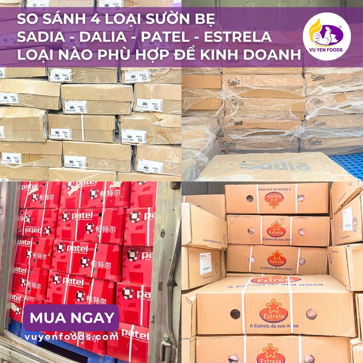 SO SÁNH 4 LOẠI SƯỜN BẸ SADIA - DALIA - PATEL - ESTRELA LOẠI NÀO PHÙ HỢP ĐỂ KINH DOANH